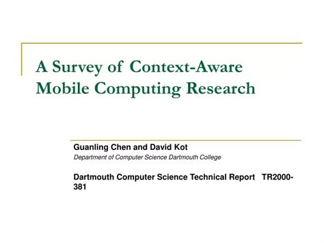 ppt a survey of context aware mobile computing research powerpoint