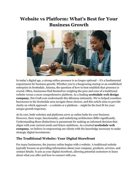 Ppt Website Vs Platform What S Best For Your Business Growth