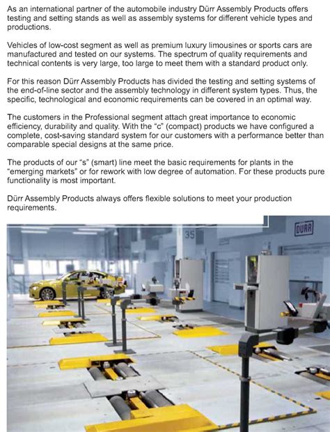 Assembly And Testing Systems DÜrr Assembly Products Dap Schenck India