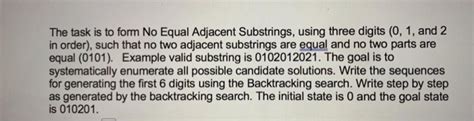 Solved The Task Is To Form No Equal Adjacent Substrings