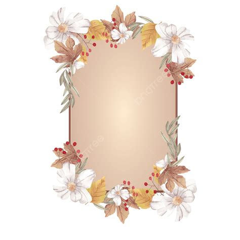 Border Frame Autumn Floral Celebration Border Floral Wedding Invitation Floral Autumn Floral