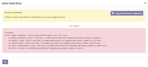 Error Qweb2 Template Systrayodooreferralticon Not Found · Issue 61221 · Odooodoo