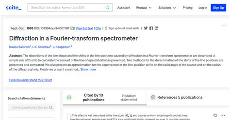 Diffraction In A Fourier Transform Spectrometer