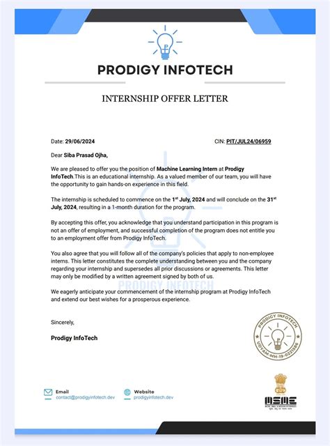 Siba Prasad Ojha On Linkedin Internship Prodigyinfotech