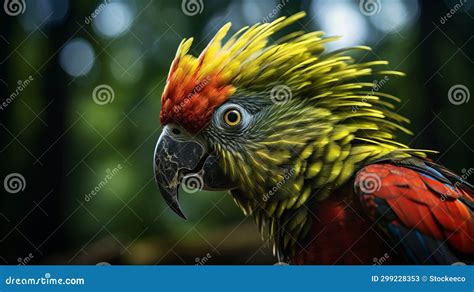 Vibrant Parrot Portrait Wallpaper Unreal Engine Rendered Wildlife Stock Illustration