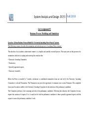 BPMN And Simulation Assignment 1 Model Answer Pdf System Analysis And Design IS351 Fall 2018