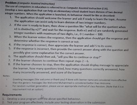 Solved Problem Computer Assisted Instruction The Use Of