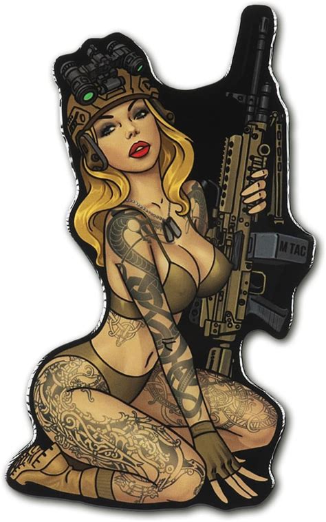M Tac Morale Sticker Tactical Girl 3d Sticker Bumper
