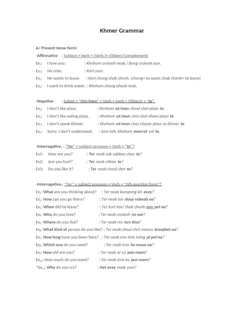 khmer grammar pdf syntax grammar