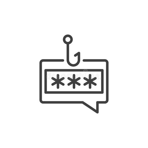 Login Account Hacking Line Icon Stock Vector Illustration Of Clipart