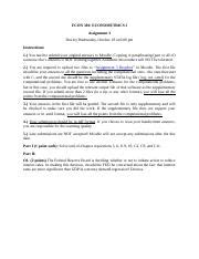 ECON ECONOMETRICS I Assignment Solve Questions And Course Hero