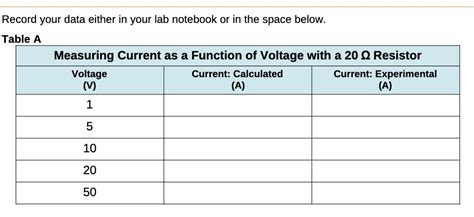 Solved Record Your Data Either In Your Lab Notebook Or In The Space