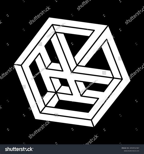 Optical Illusion Objects Line Design Impossible Stock Vector Royalty Free 2059552367