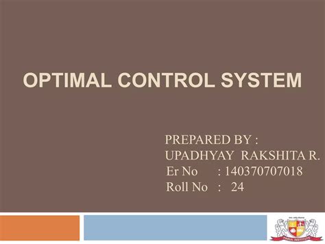Optimal Control System Pptx