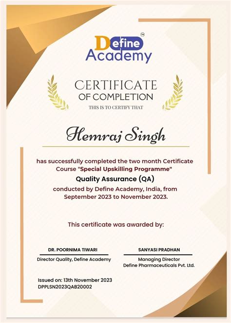 Hemraj Singh On Linkedin Thanks To Define Academy