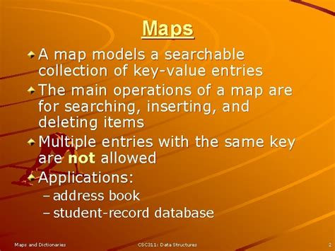 Chapter 9 Maps And Dictionaries Objectives Map Adt