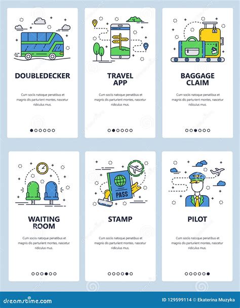 Vector Line Art Web And Mobile App Template Set
