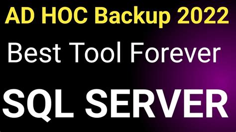 Ad Hoc Backup Sql Server Hoe To Take Backup Sql Server Youtube