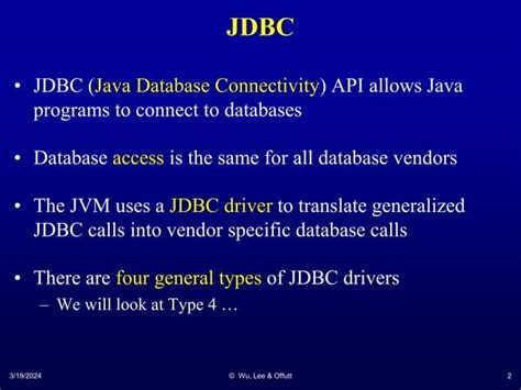 jdbc ppt database connectivity in java ppt ppt