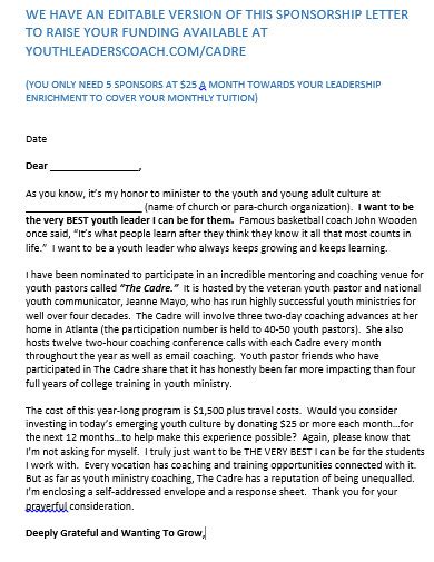 6 Church Sponsorship Letter Templates In Pdf Doc