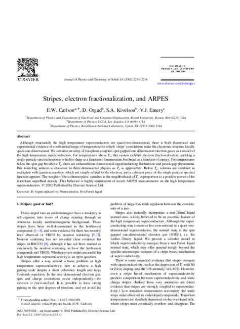Pdf Stripes Electron Fractionalization And Arpes