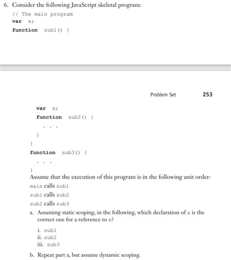 Solved 6 Consider The Following Javascript Skeletal