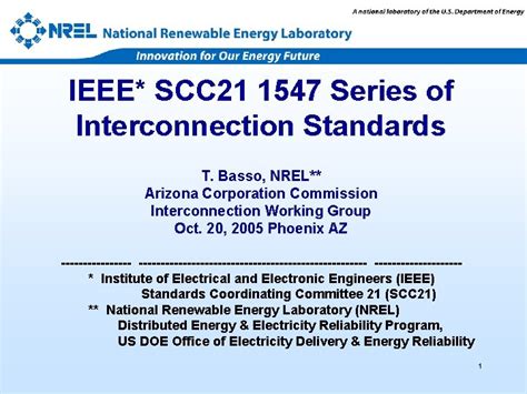 Ieee Scc 21 1547 Series Of Interconnection Standards