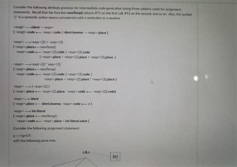 Solved Consider The Following Attribute Grammar For