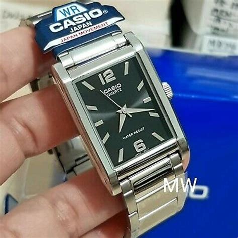 Casio Mtp 1235d 1a Mens Silver Stainless Steel Square Analog Watch Mtp1235d New Watchcharts