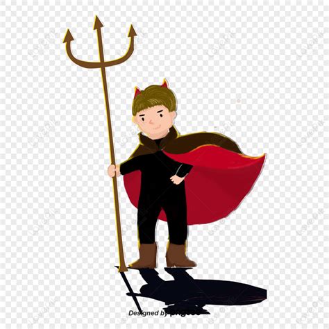 검은 손으로 삼지창 을 든 남자 일러스트만화명절 Png 일러스트 무료 다운로드 Lovepik