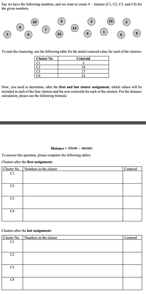 Solved Clustering Using K Means Clustering Algorithm Please Chegg