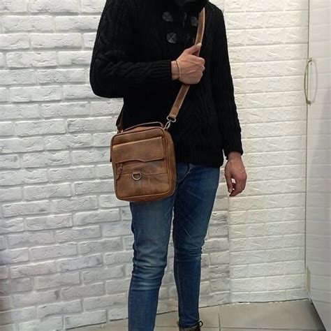 خرید و قیمت کیف اسپرت شونه ای چرم طبیعی مدل جیب ارسال رایگان ترب