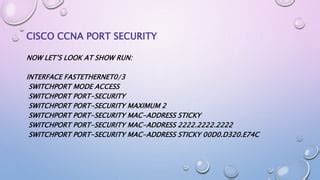 Cisco CCNA Port Security PPT