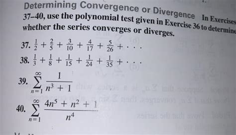 solved determining convergence or divergence in exercises