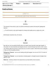 Study Resource Identifying Trig Ratios And Pythagorean Theorem Course Hero
