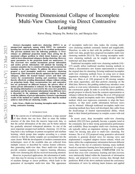 Pdf Preventing Dimensional Collapse Of Incomplete Multi View