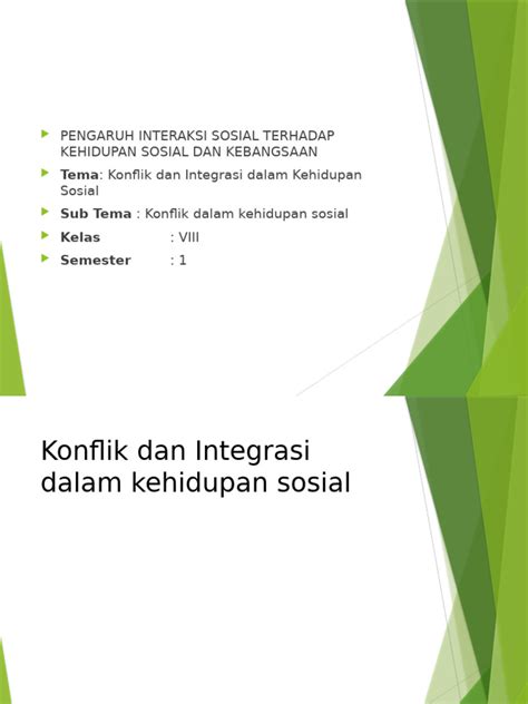 Konflik Dan Integrasi Dalam Kehidupan Sosial Pdf