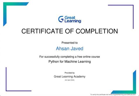 ahsan javed on linkedin machinelearning python certificate