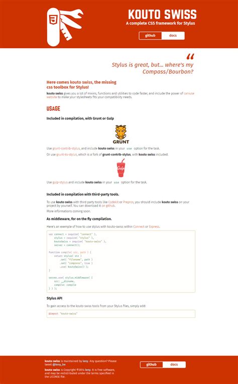 kouto swiss stylus css framework bypeople