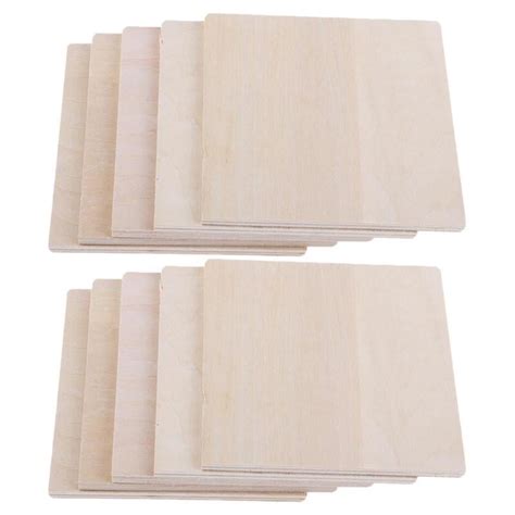 Set Of 10 Unfinished Solid Basswood Wood Sheets 5mm Diy Aircraft Boat