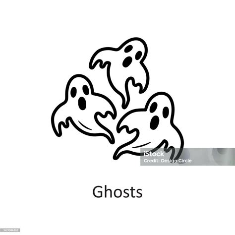 Ghosts Vector Outline Icon Design Illustration Halloween Symbol On