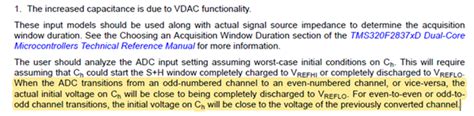 TMS F D Other Channels Of The ADC Affect The ADC Sampling Result C Microcontrollers