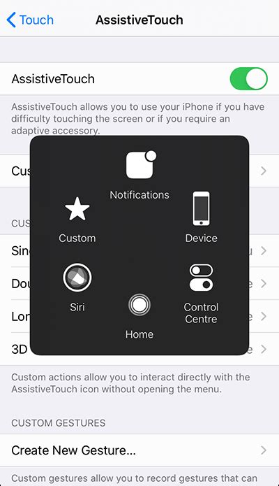 how to use an on screen menu button to control your device in ios 14