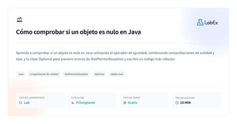 cómo comprobar si un objeto es nulo en java labex