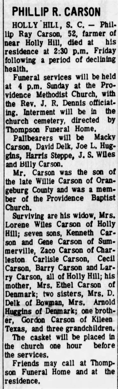 Phillip Ray Carson 1915 1967 Memorial Find A Grave