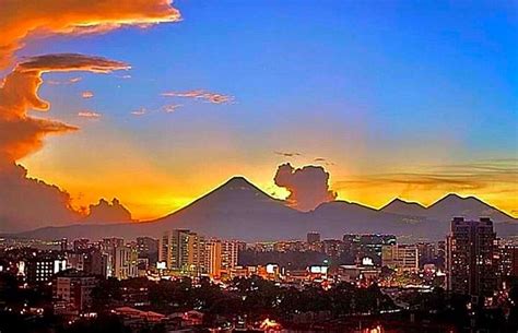 Guatemala City At Sunset Guatemala City Wallpaper Guatemala