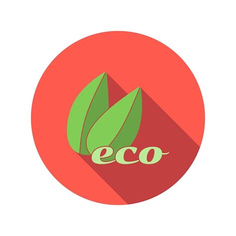 Premium Vector Two Green Leafs Flat Icon On A White Background Ecological Emblem