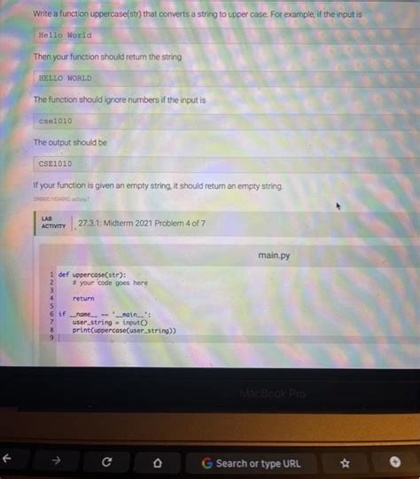 Solved Write A Function Uppercasestr That Converts A