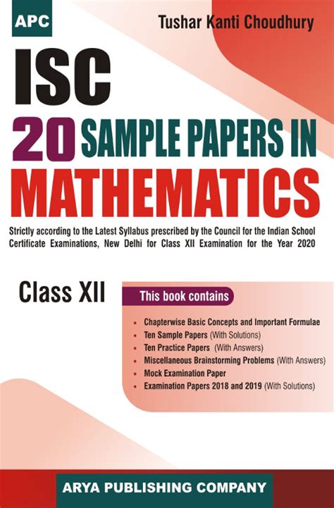 Isc 20 Sample Papers In Mathematics Class Xii Apc Books