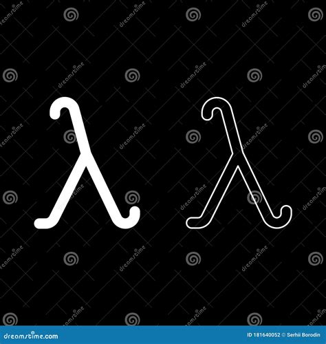 Lambda Greek Symbol Small Letter Lowercase Font Icon Outline Set White Color Vector Illustration